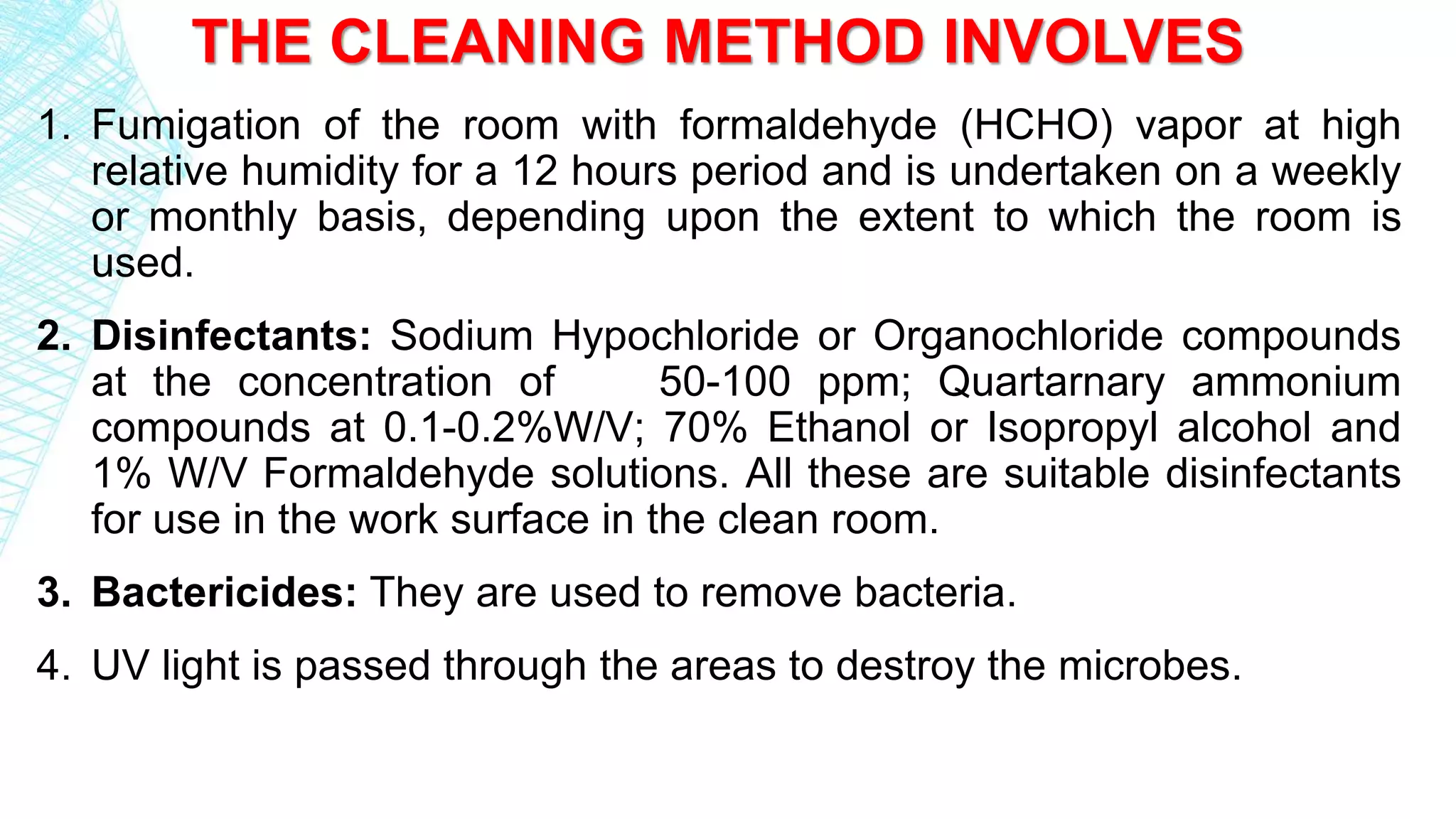 Design and operation of clean room PPT MANIK | PPTX