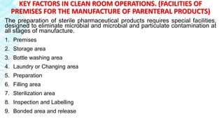 Design and operation of clean room PPT MANIK | PPTX