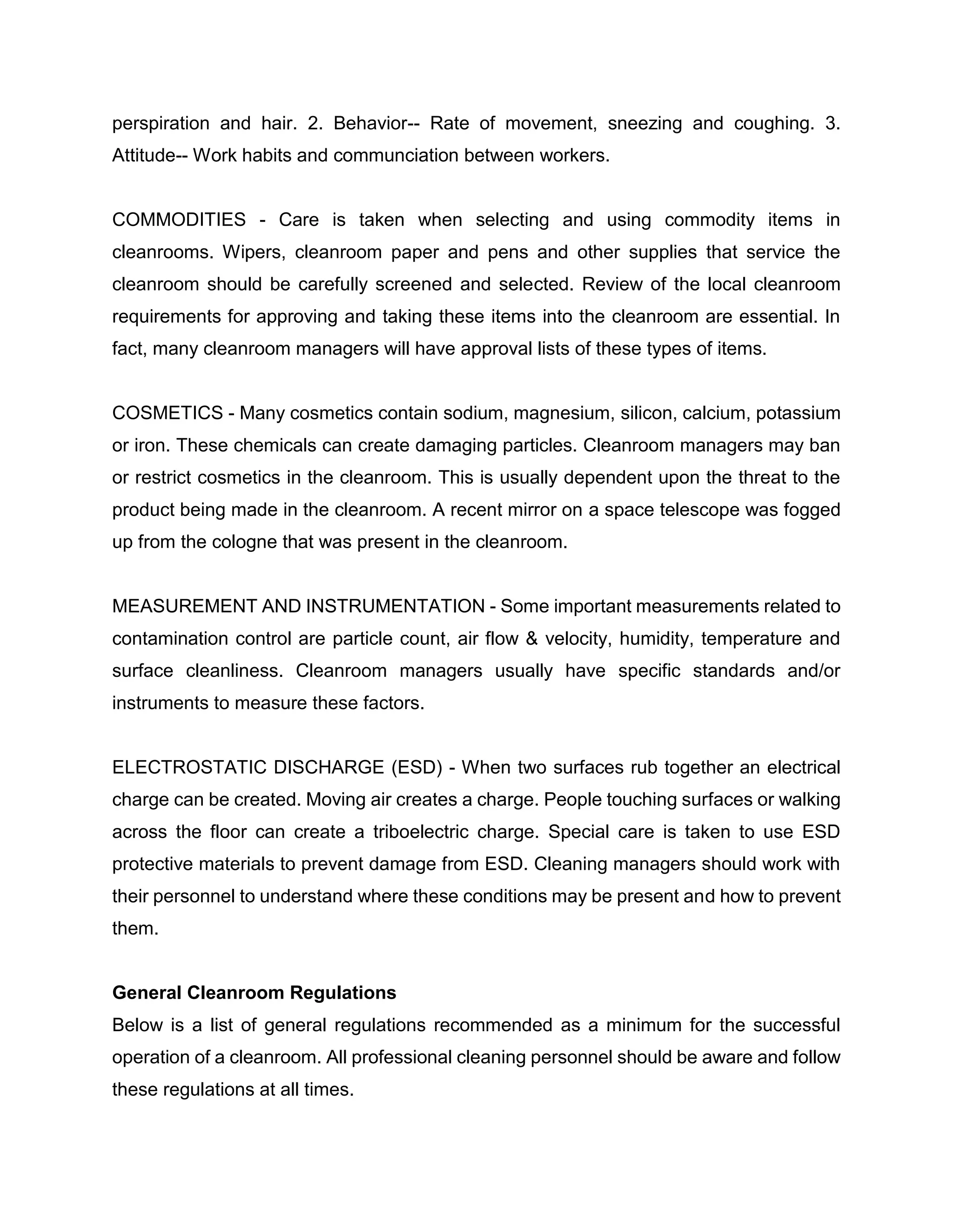 Design and operation of clean rooms | PDF