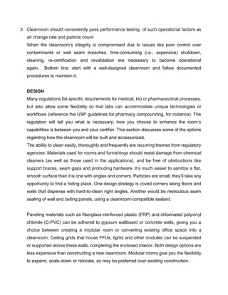 Design and operation of clean rooms | PDF