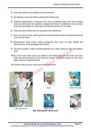 Design and operation of clean room MANIK | PDF
