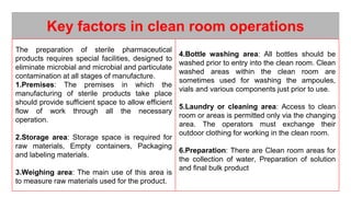 Design and Operations of Clean Room| Pharmacy | PPTX