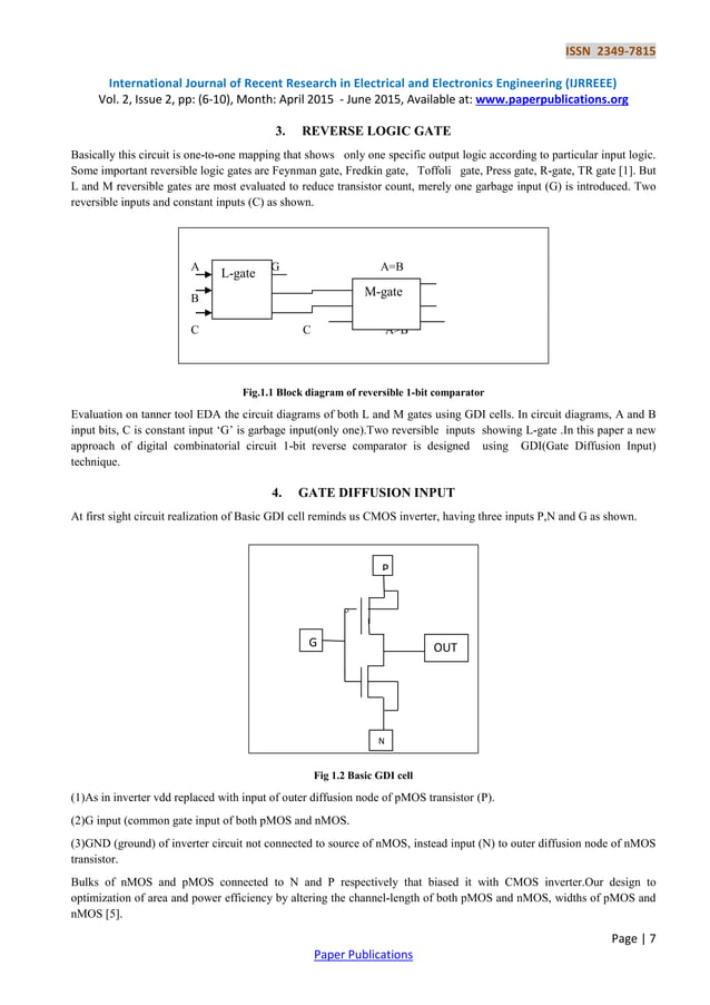 Design And Optimization Of Gdi Based 1 Bit Comparator Using Reverse