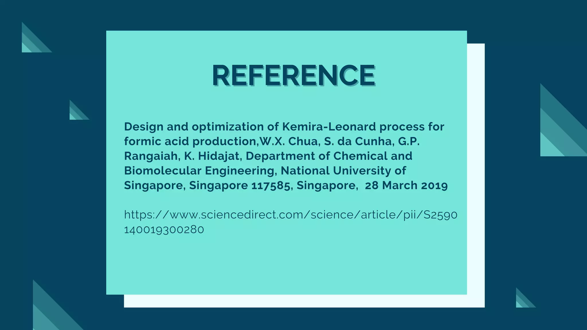 Design and optimization of kemira leonard process for formic acid ...
