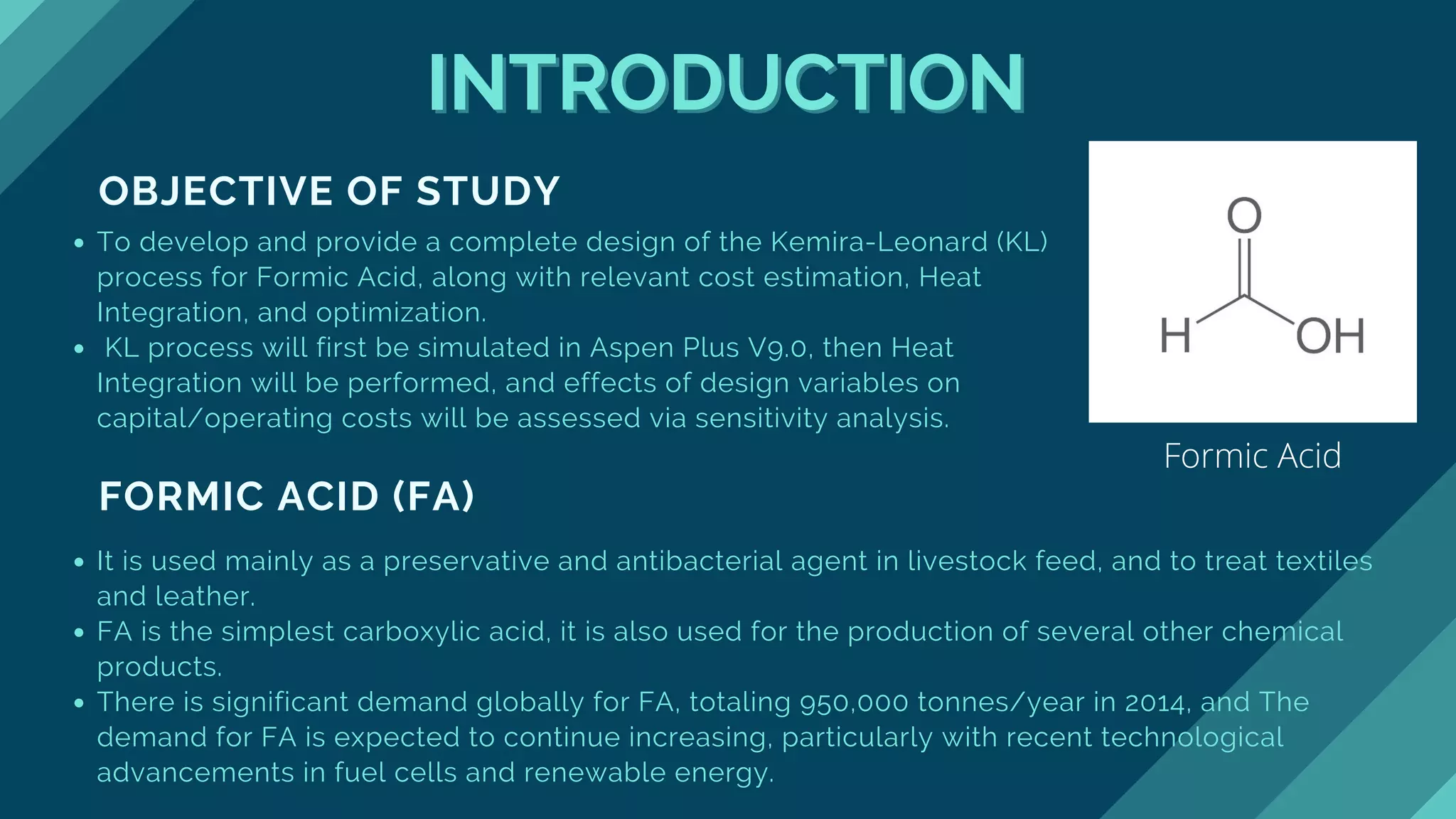 Design and optimization of kemira leonard process for formic acid ...