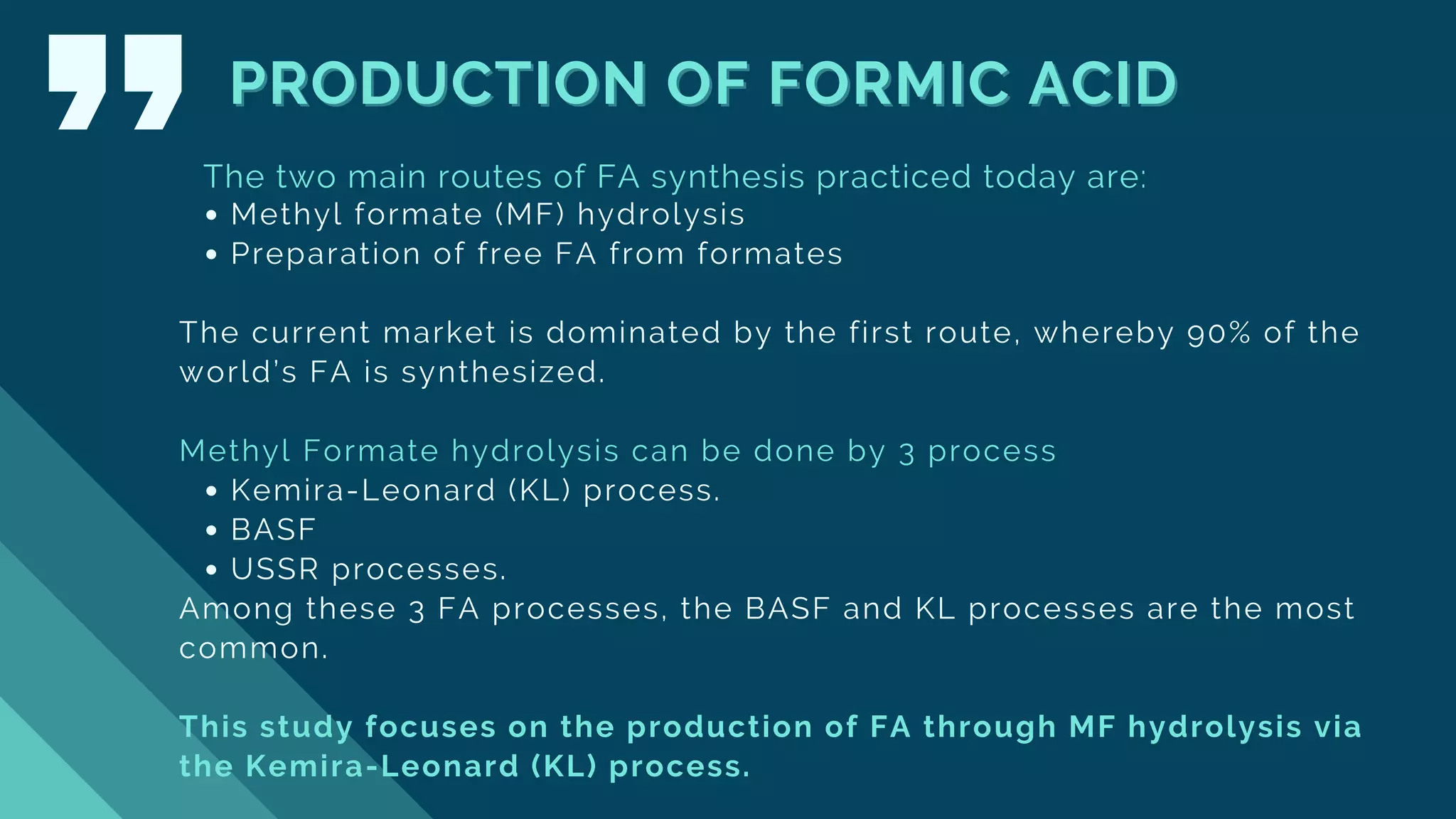 Design and optimization of kemira leonard process for formic acid ...