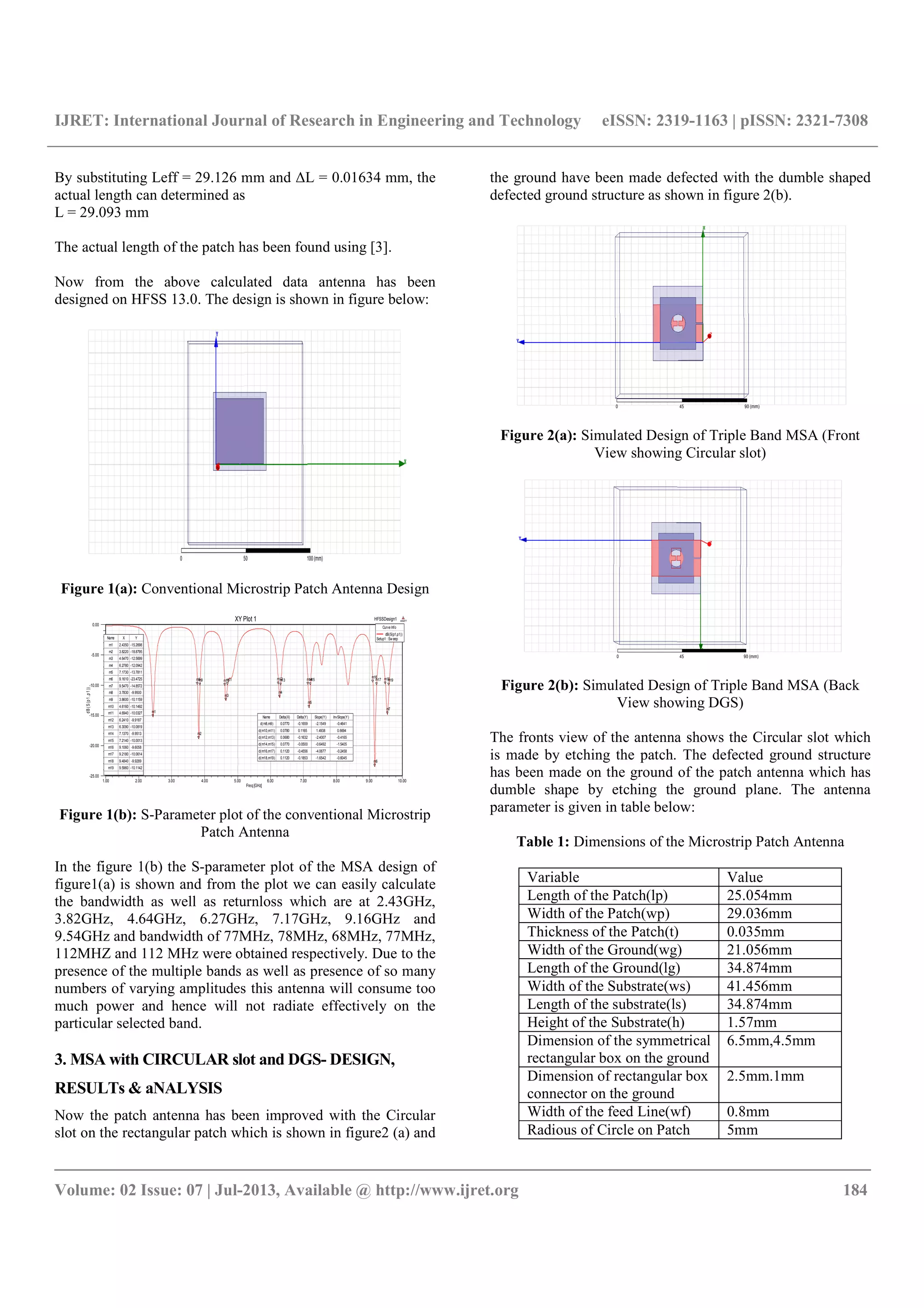 Design And Optimization Of Microstrip Patch Antenna With Pdf Physics Science