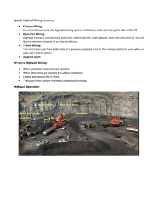 Design and Performance of Highwall Mining | PDF