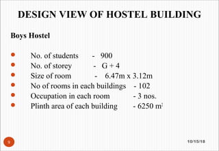 Design and planning of hostel building by vijayan | PPT