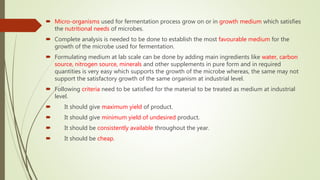 Design and preparation of media for fermentation | PPTX
