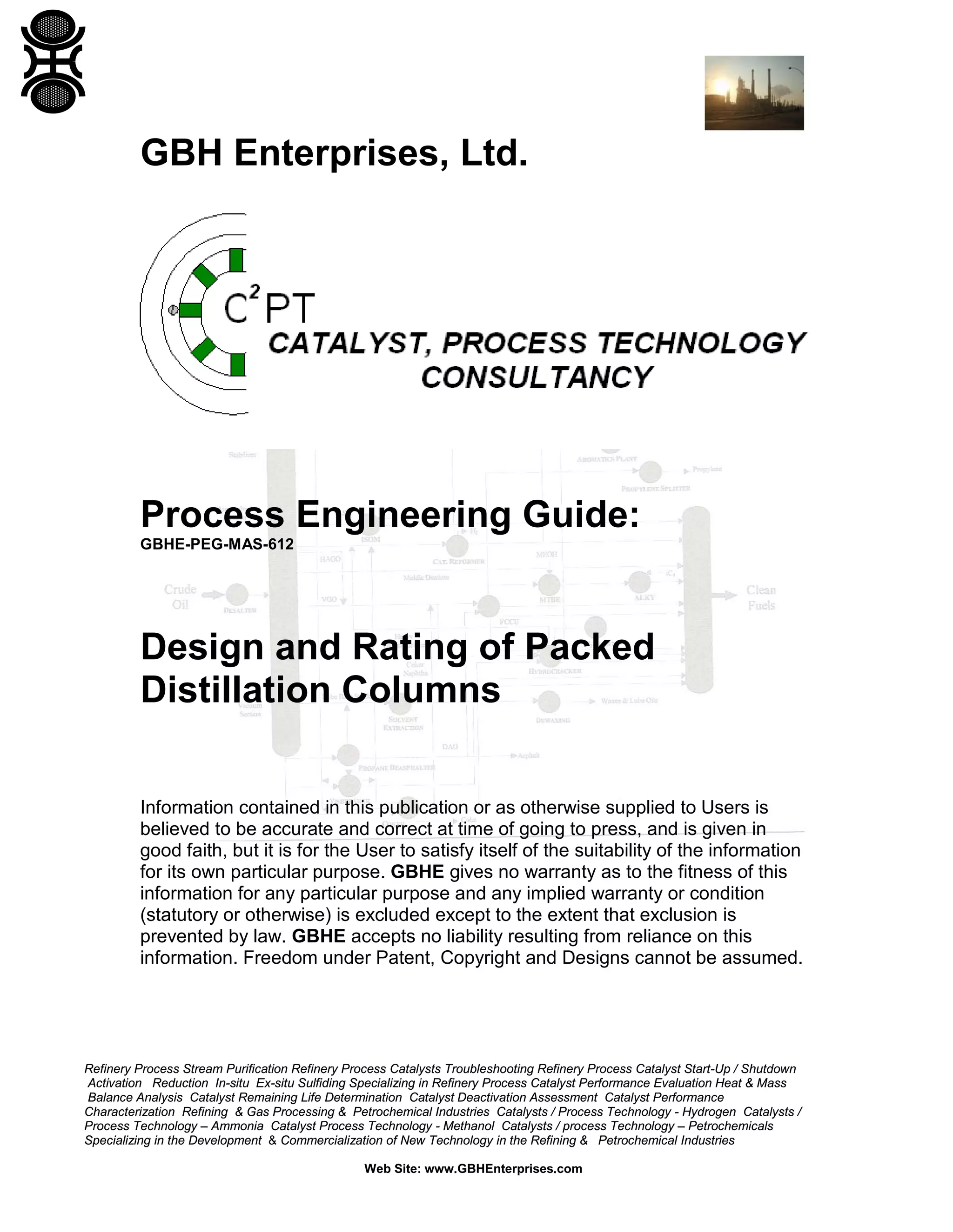Design and Rating of Packed Distillation Columns | PDF