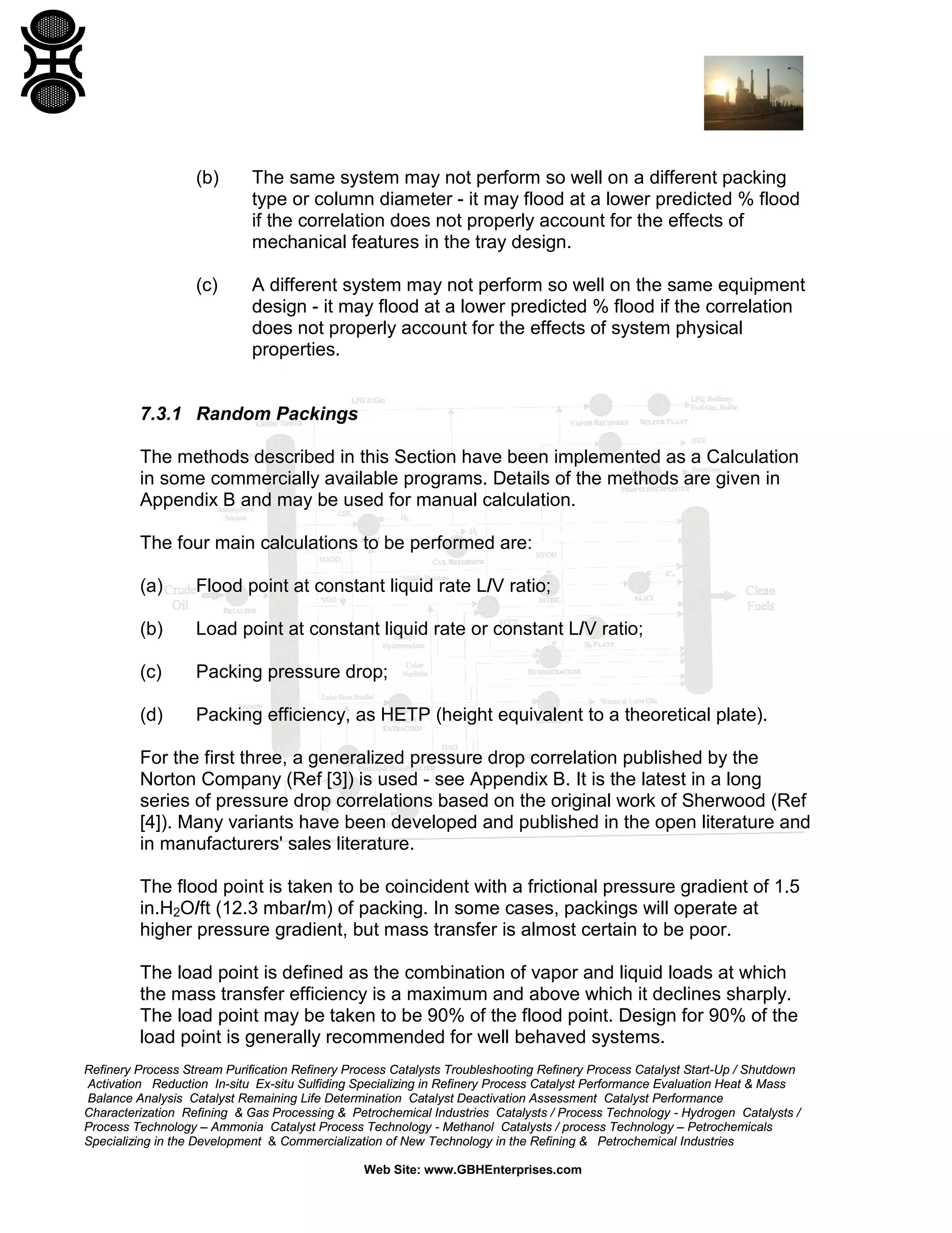 Design and Rating of Packed Distillation Columns | PDF