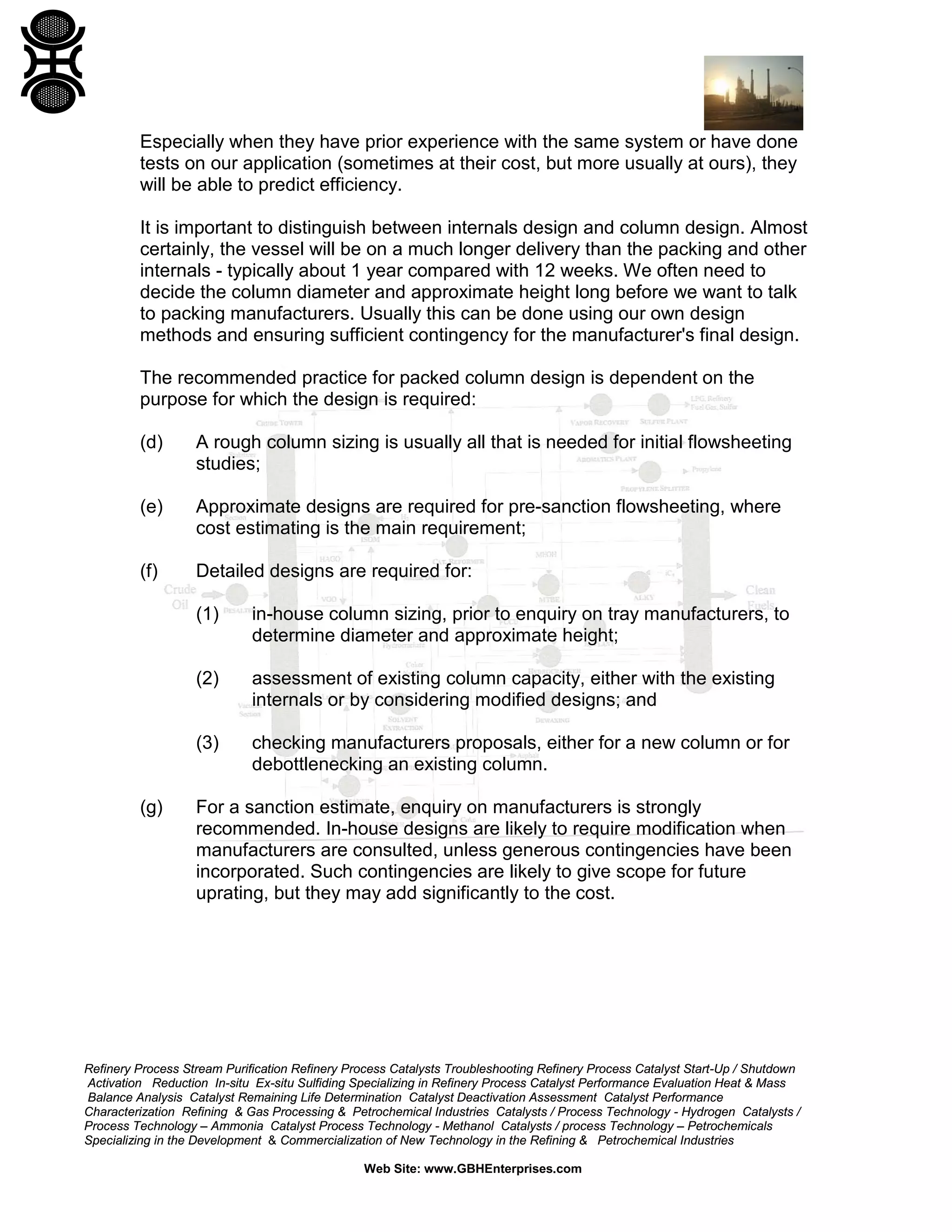 Design and Rating of Packed Distillation Columns | PDF
