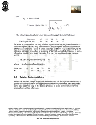 Design and Rating of Packed Distillation Columns | PDF