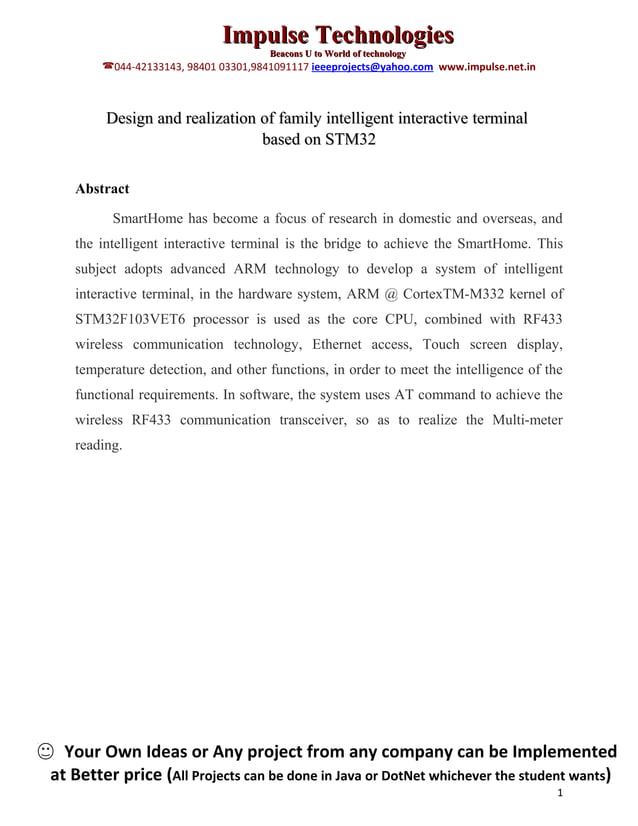 Design and realization of family intelligent interactive terminal based ...