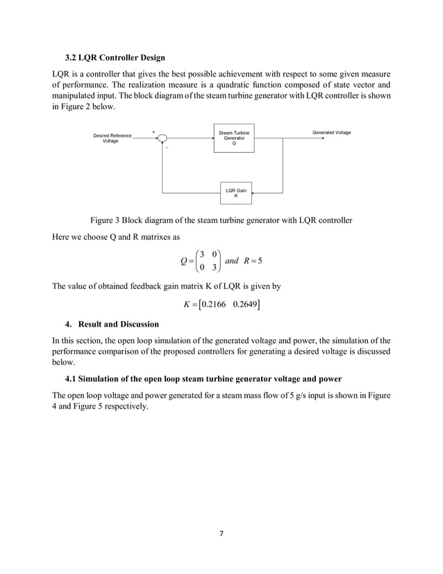 Design And Simulation Of A Steam Turbine Generator Using Observer Based