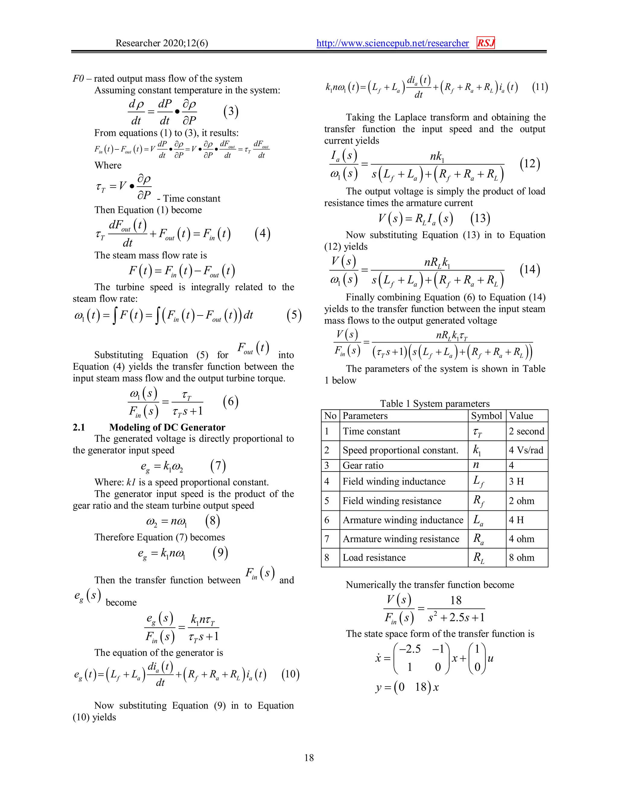 Design And Simulation Of A Steam Turbine Generator Using Observer Based