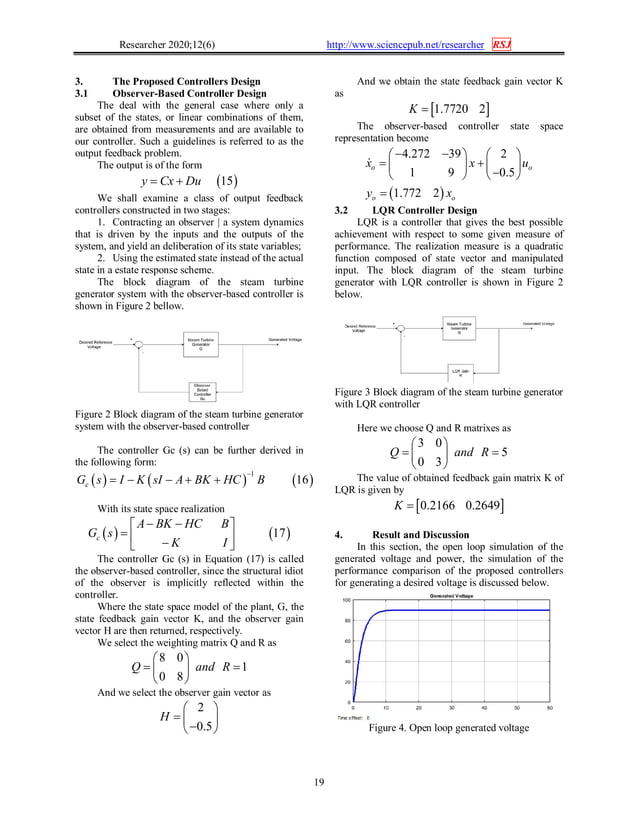 Design and simulation of a steam turbine generator using observer based ...