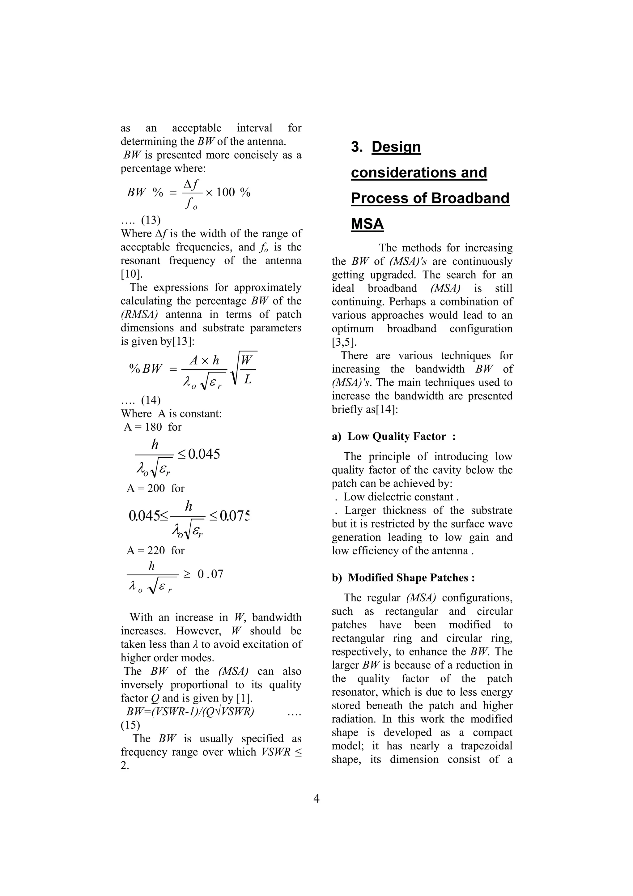 Design And Simulation Of Broadband Rectangular Microstrip Antenna Pdf Physics Science