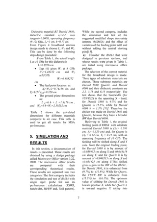 Design and simulation of broadband rectangular microstrip antenna | PDF