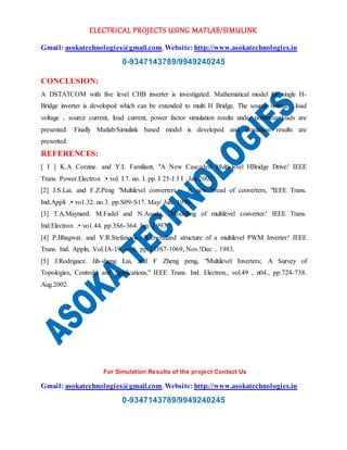 Design and simulation of cascaded h bridge multilevel inverter based dstatcom for compensation ...