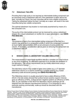 Design and Simulation of Continuous Distillation Columns | PDF
