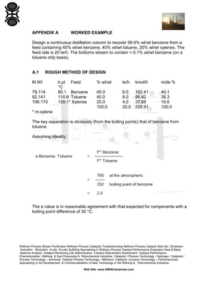 Design and Simulation of Continuous Distillation Columns | PDF