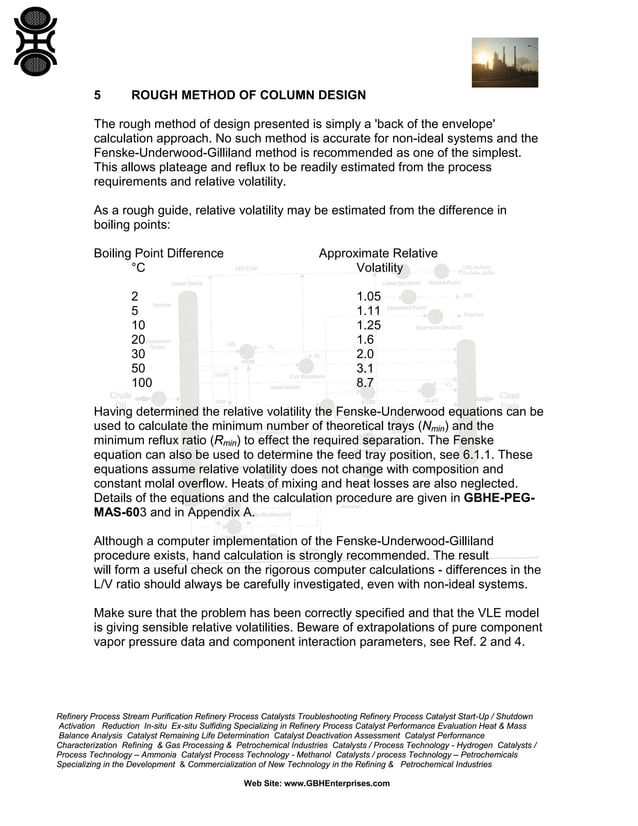 Design and Simulation of Continuous Distillation Columns | PDF | Chemistry | Science