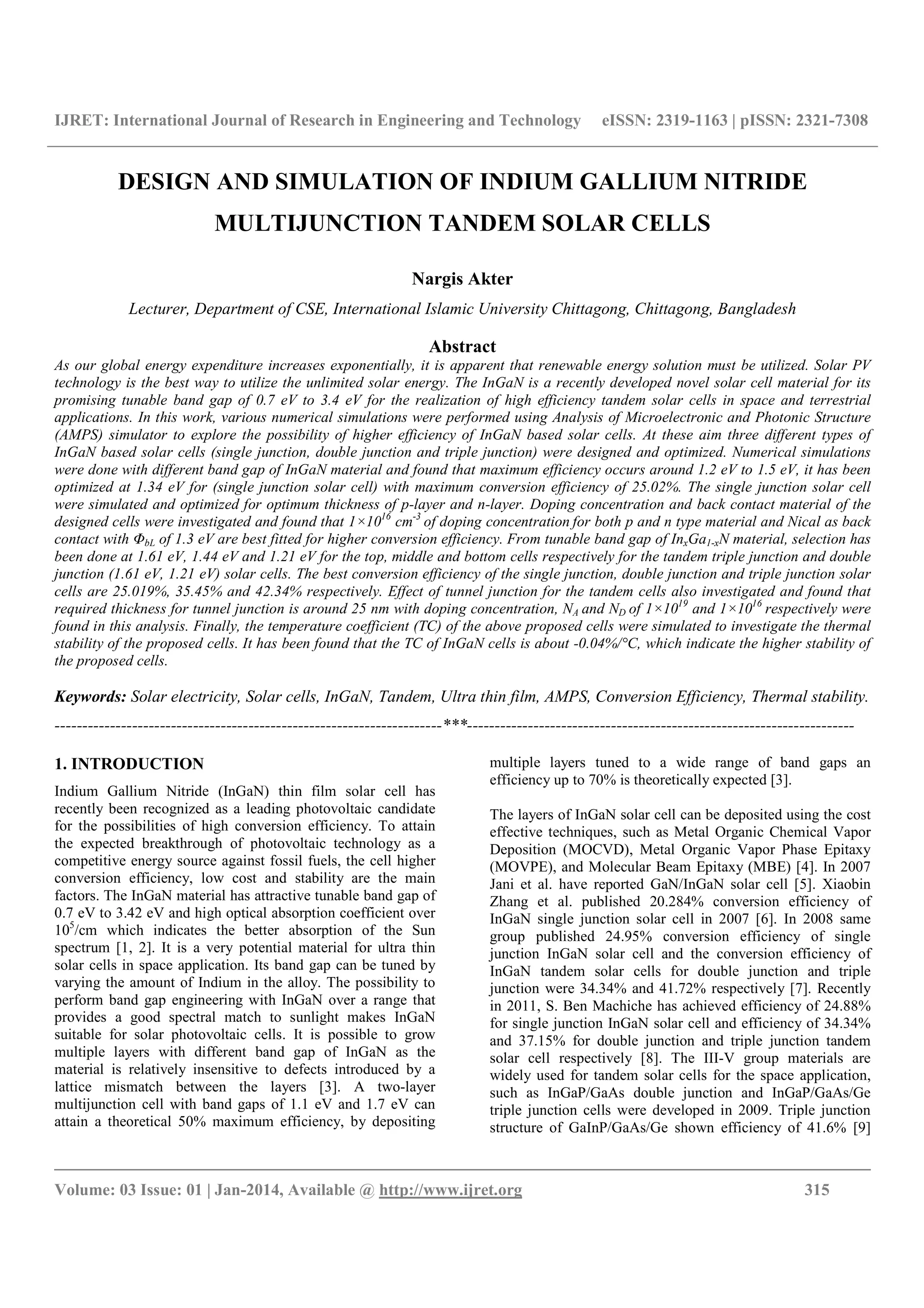 Design and simulation of indium gallium nitride | PDF | Physics | Science