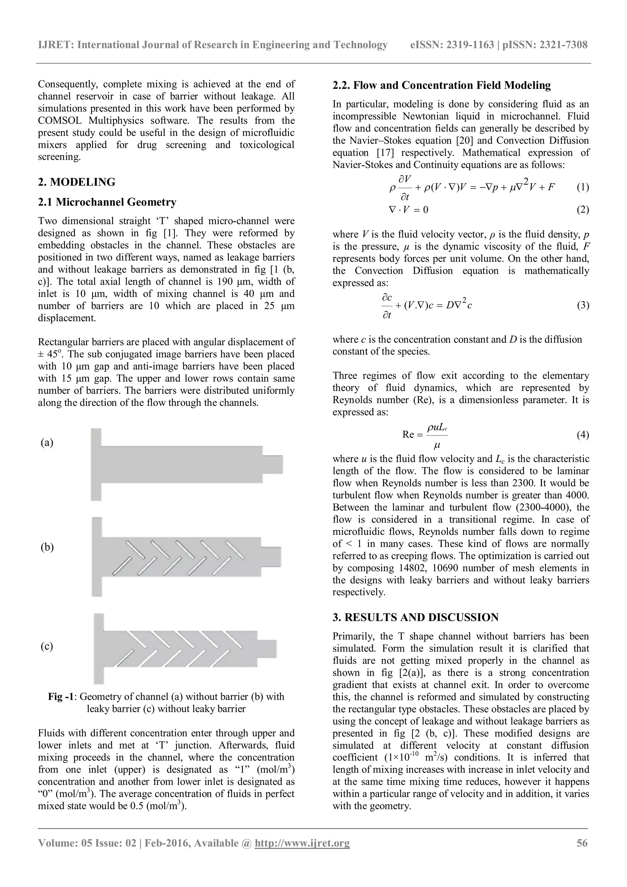 Design and simulation of microfluidic passive mixer with geometric variation | PDF