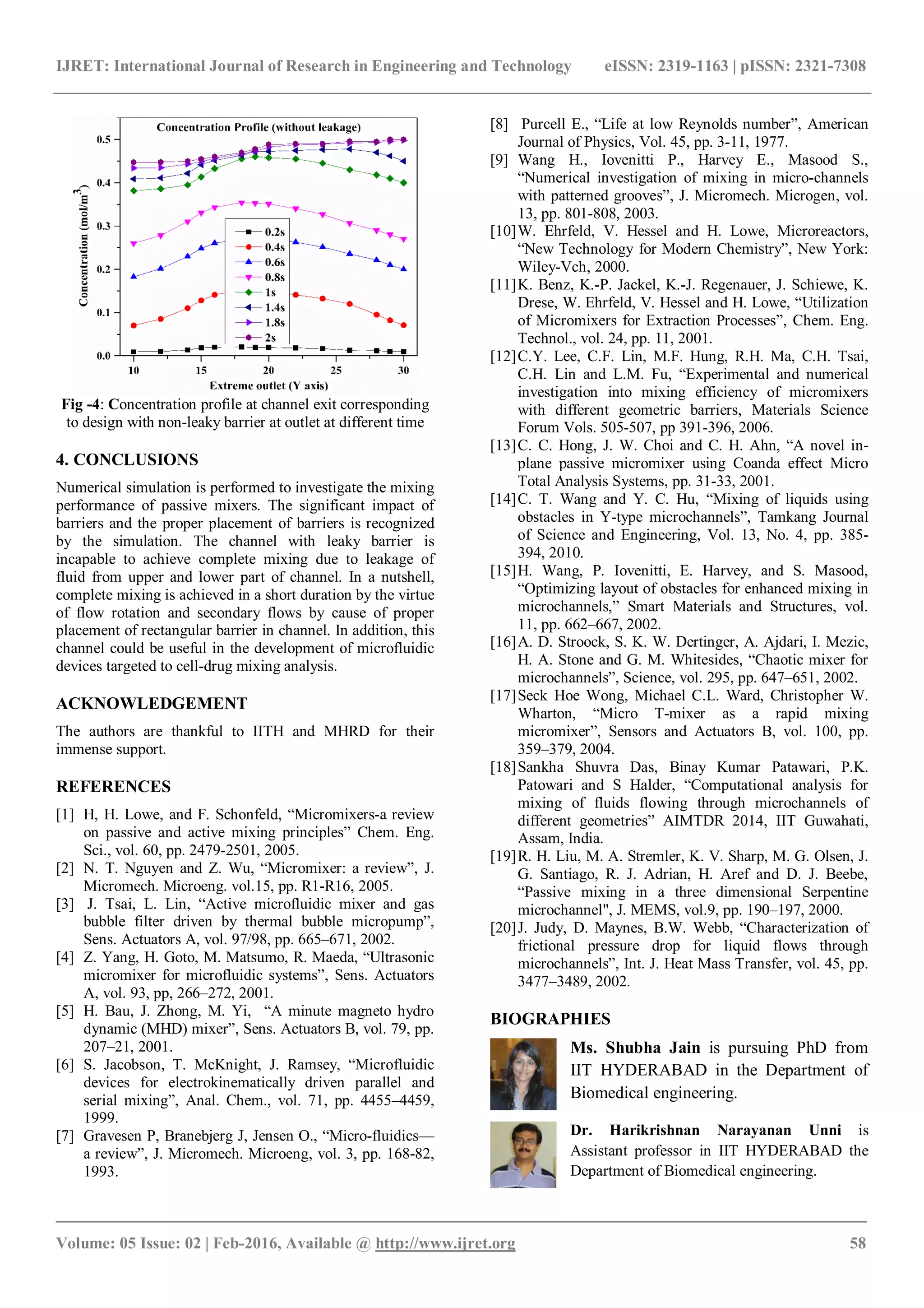 Design and simulation of microfluidic passive mixer with geometric variation | PDF