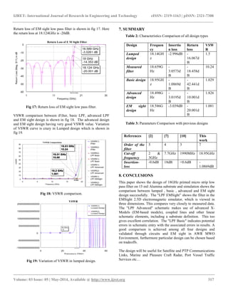 Design and simulation of printed micro strip low pass filter based on the electromagnetic models ...