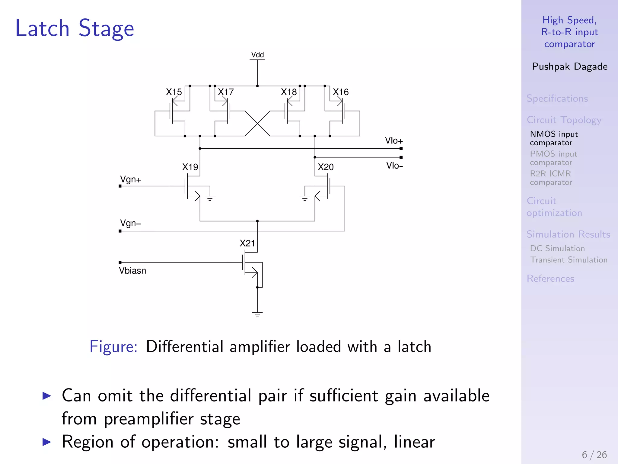 Design of a High Speed, Rail-to-Rail input CMOS comparator | PDF