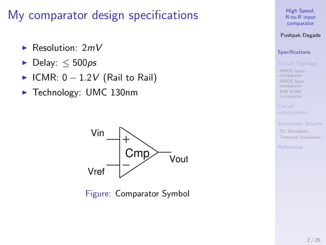 Design of a High Speed, Rail-to-Rail input CMOS comparator | PDF | Computer Peripherals | Computing