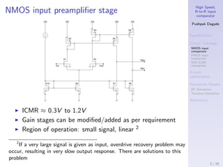 Design of a High Speed, Rail-to-Rail input CMOS comparator | PDF