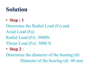 Design and solved problems for rolling contant bearing | PPTX