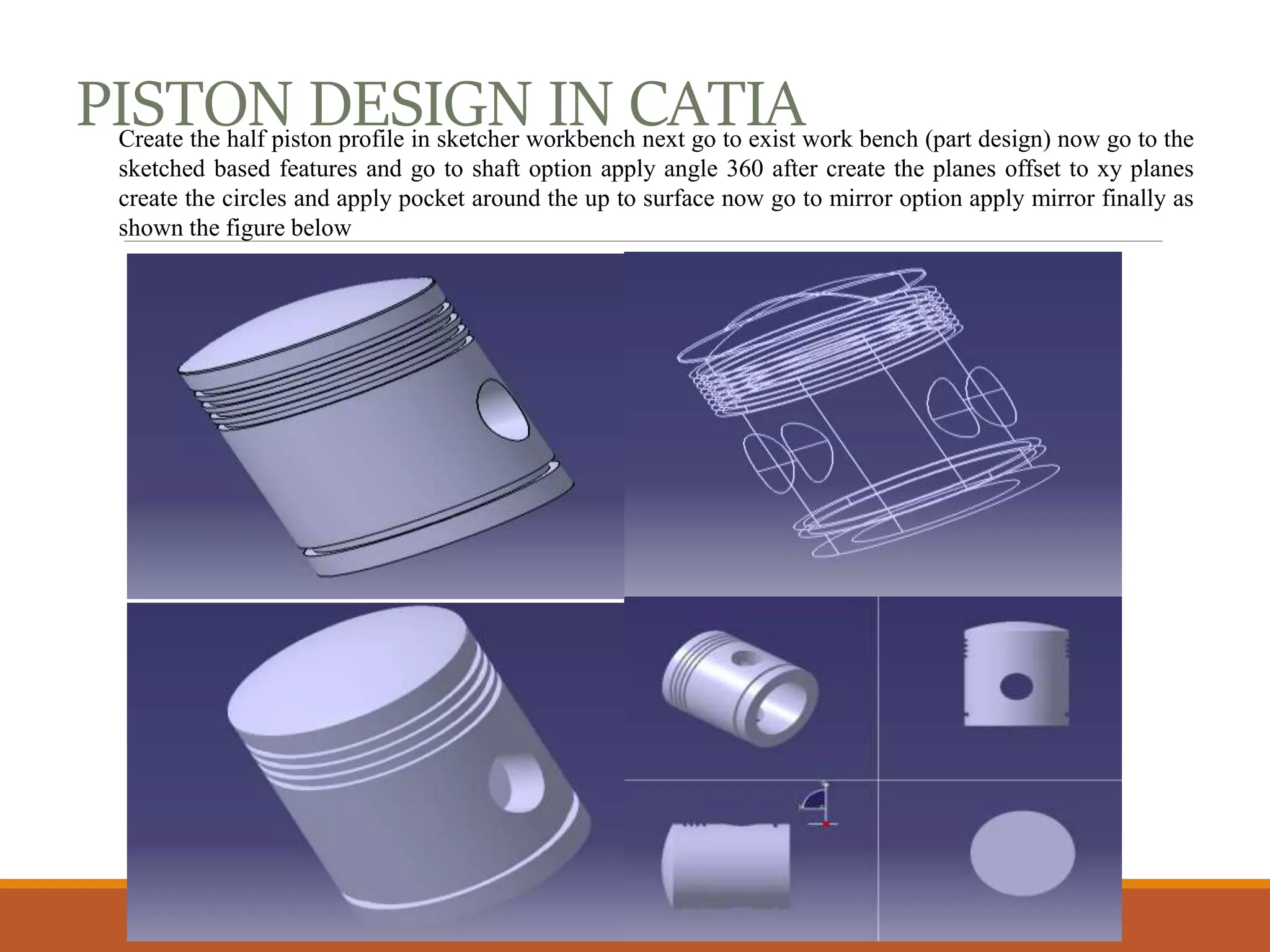 Design and static thermal analysis of piston | PPTX