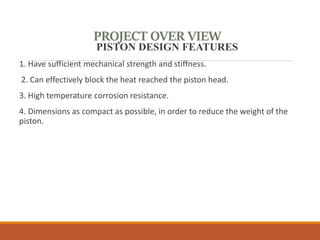 Design and static thermal analysis of piston | PPTX