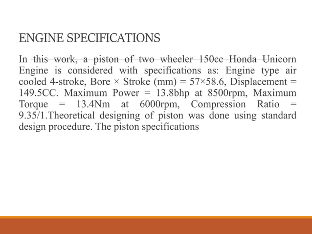 Design and static thermal analysis of piston | PPTX | Chemistry | Science