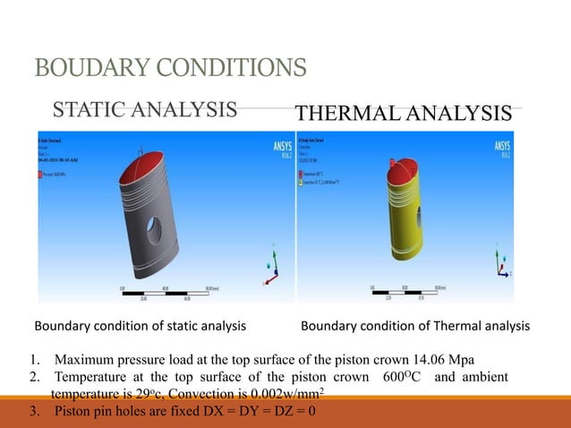Design and static thermal analysis of piston | PPTX | Chemistry | Science