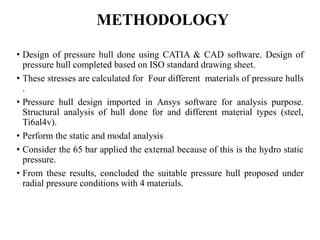 Design and structural analysis of auv pressure hull with sandwich ...