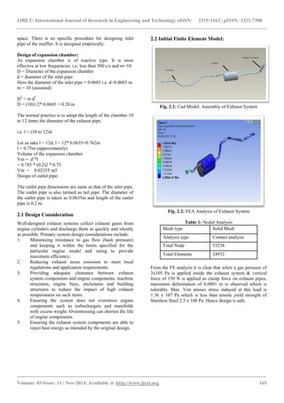 Design and testing of automobile exhaust system | PDF