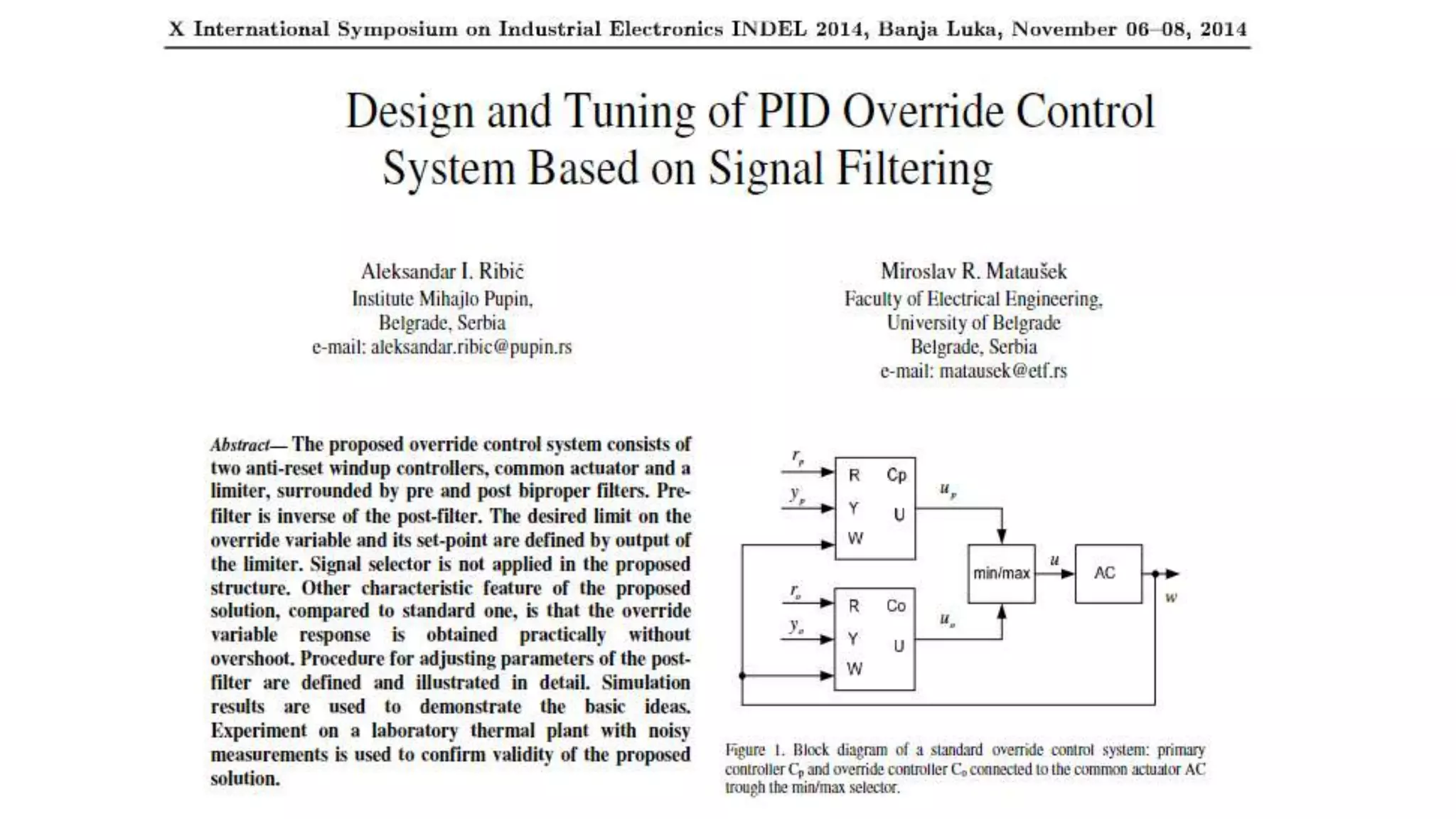 Design and tuning of PID override control system based on signal filtering | PPTX