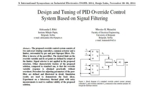 Design and tuning of PID override control system based on signal filtering | PPTX