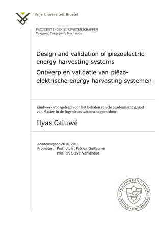 Design and validation of piezoelectric energy harvesting systems | PDF