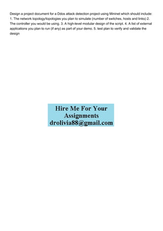 Design a project document for a Ddos attack detection projec.pdf