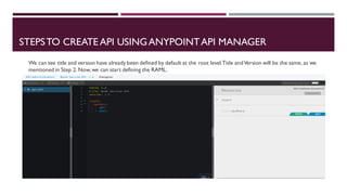 RAML BASED REST API with Mulesoft anypoint | PPT