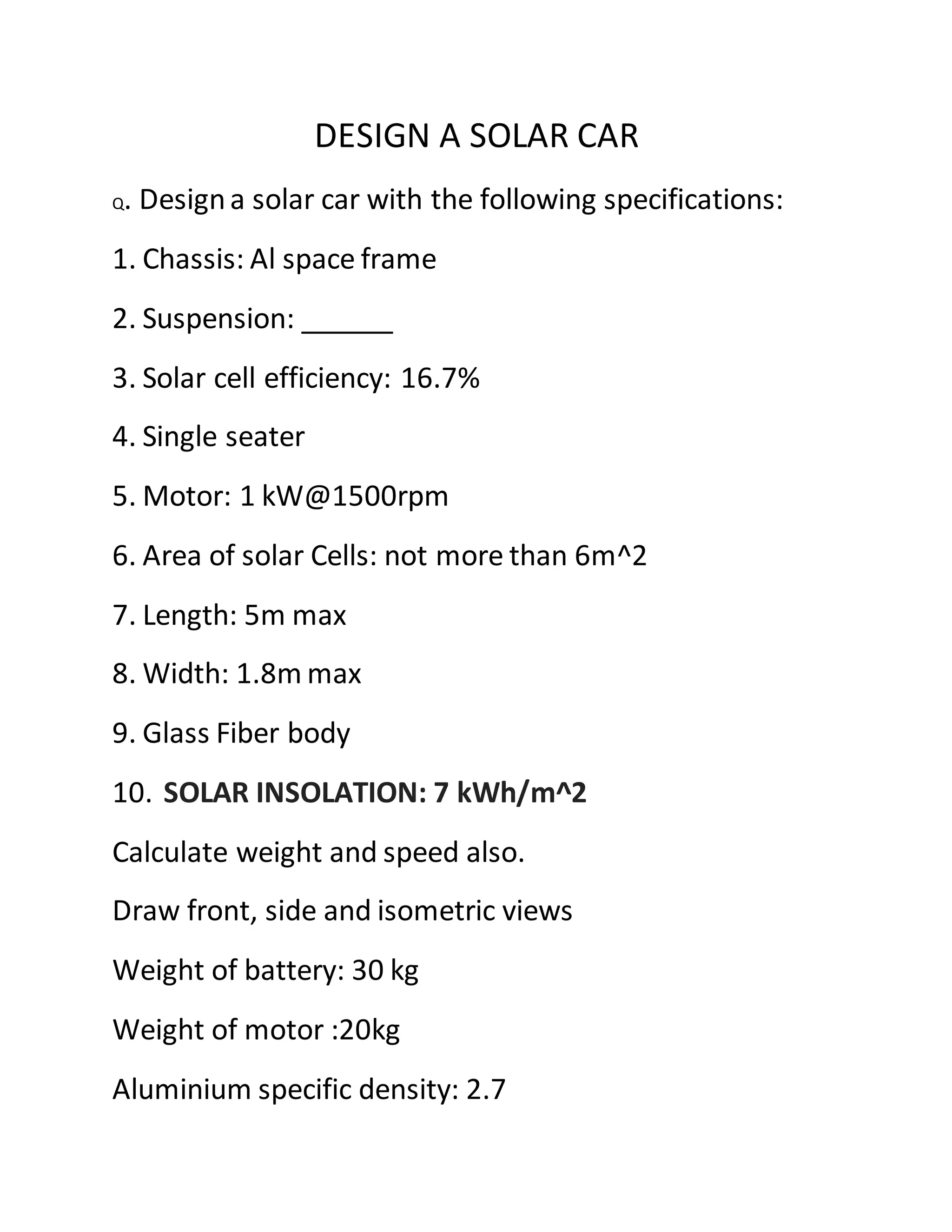 Design a solar car | DOCX