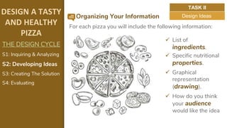 Design a tasty and healthy pizza - Developing Ideas | PPTX