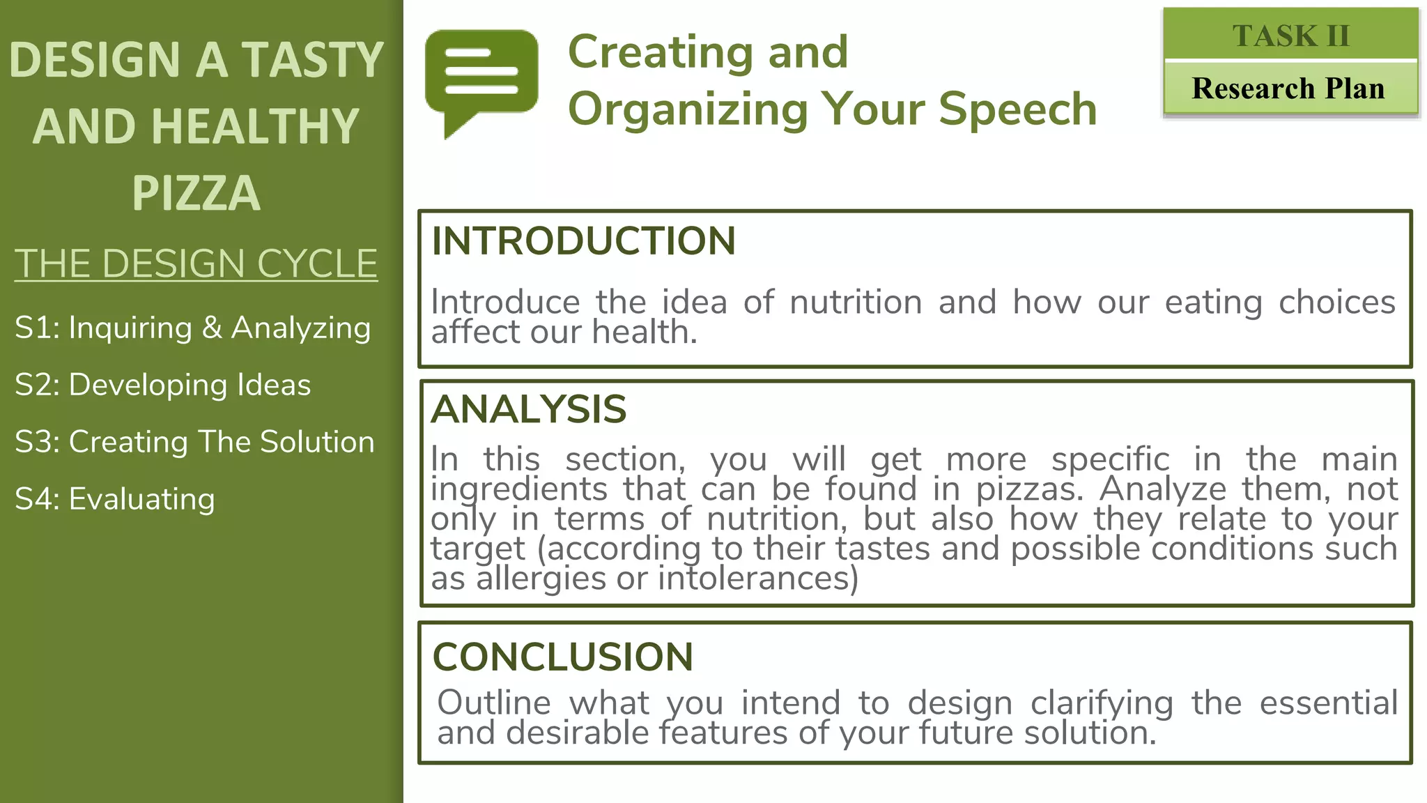 Design a Tasty and Healthy Pizza - Inquiring and Analyzing | PPTX